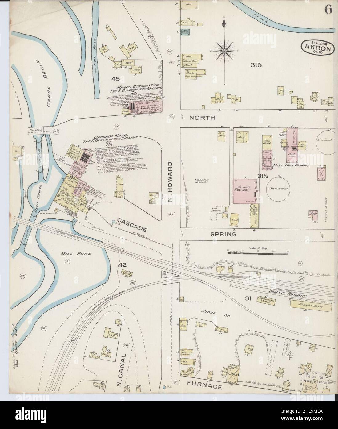 Vintage map of akron hi-res stock photography and images - Alamy