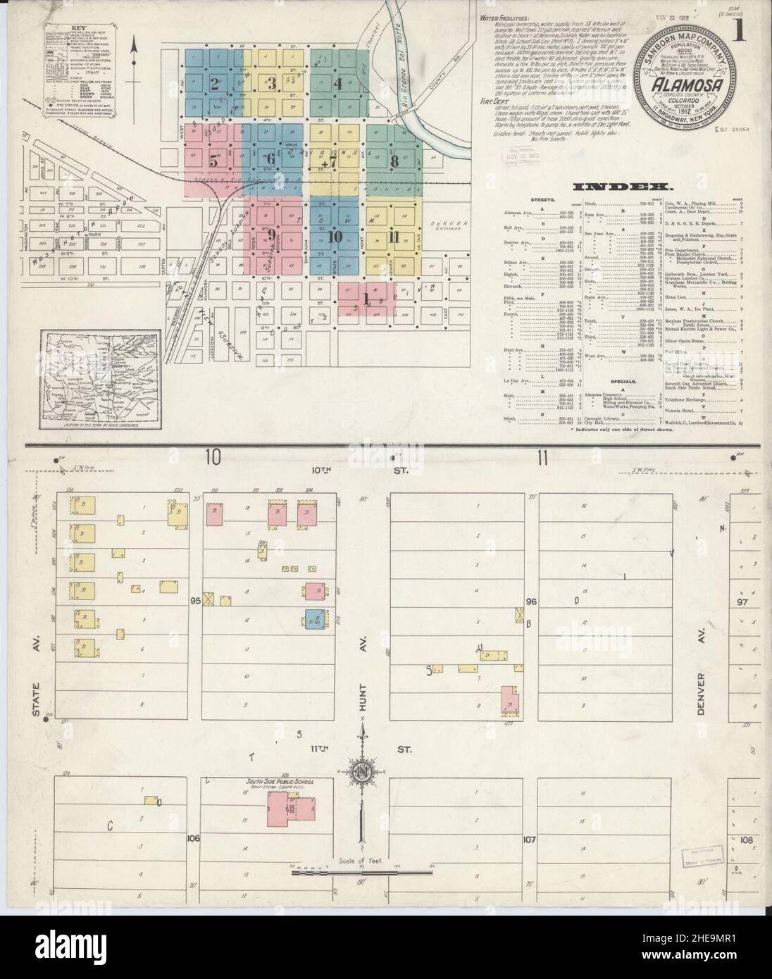 Alamosa map hi-res stock photography and images - Alamy