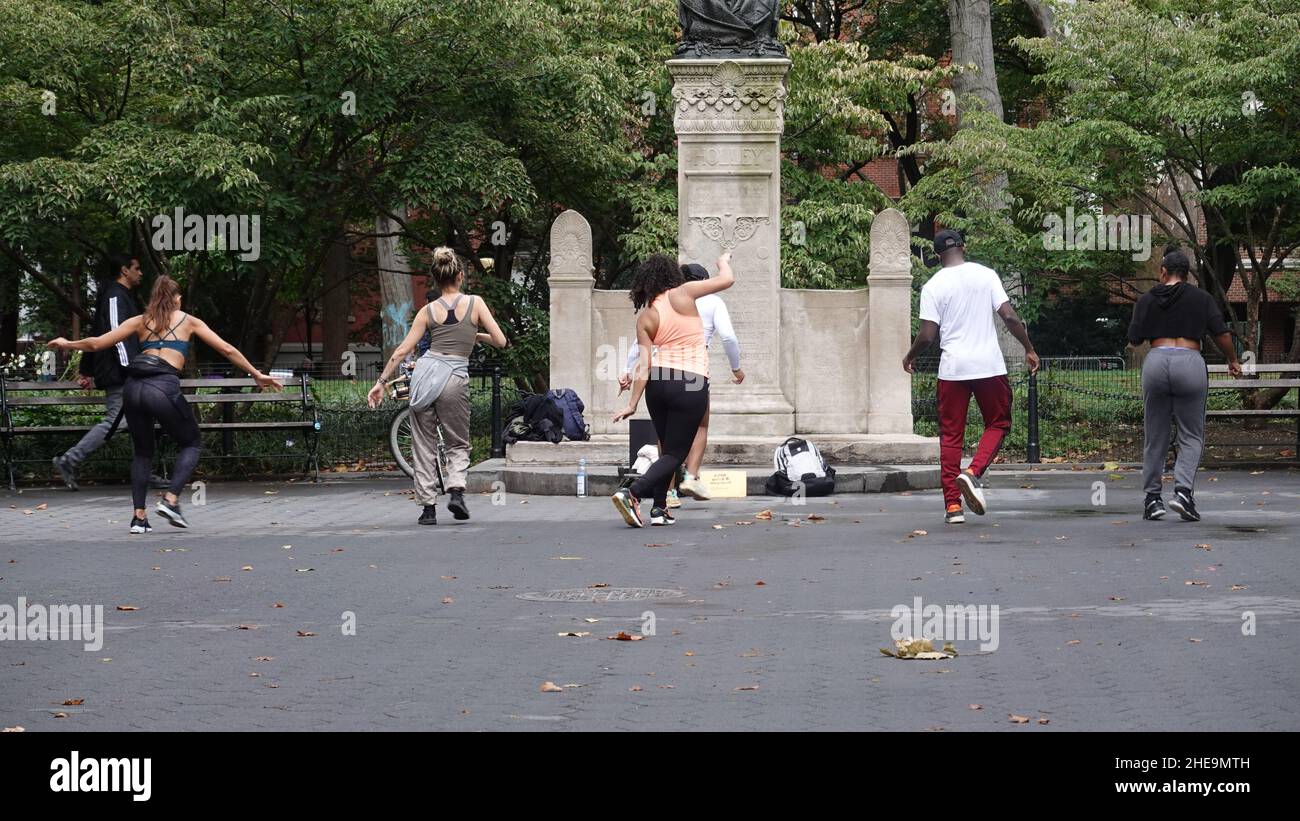 Dance Class in Washington Square Park, New York City Stock Photo - Alamy