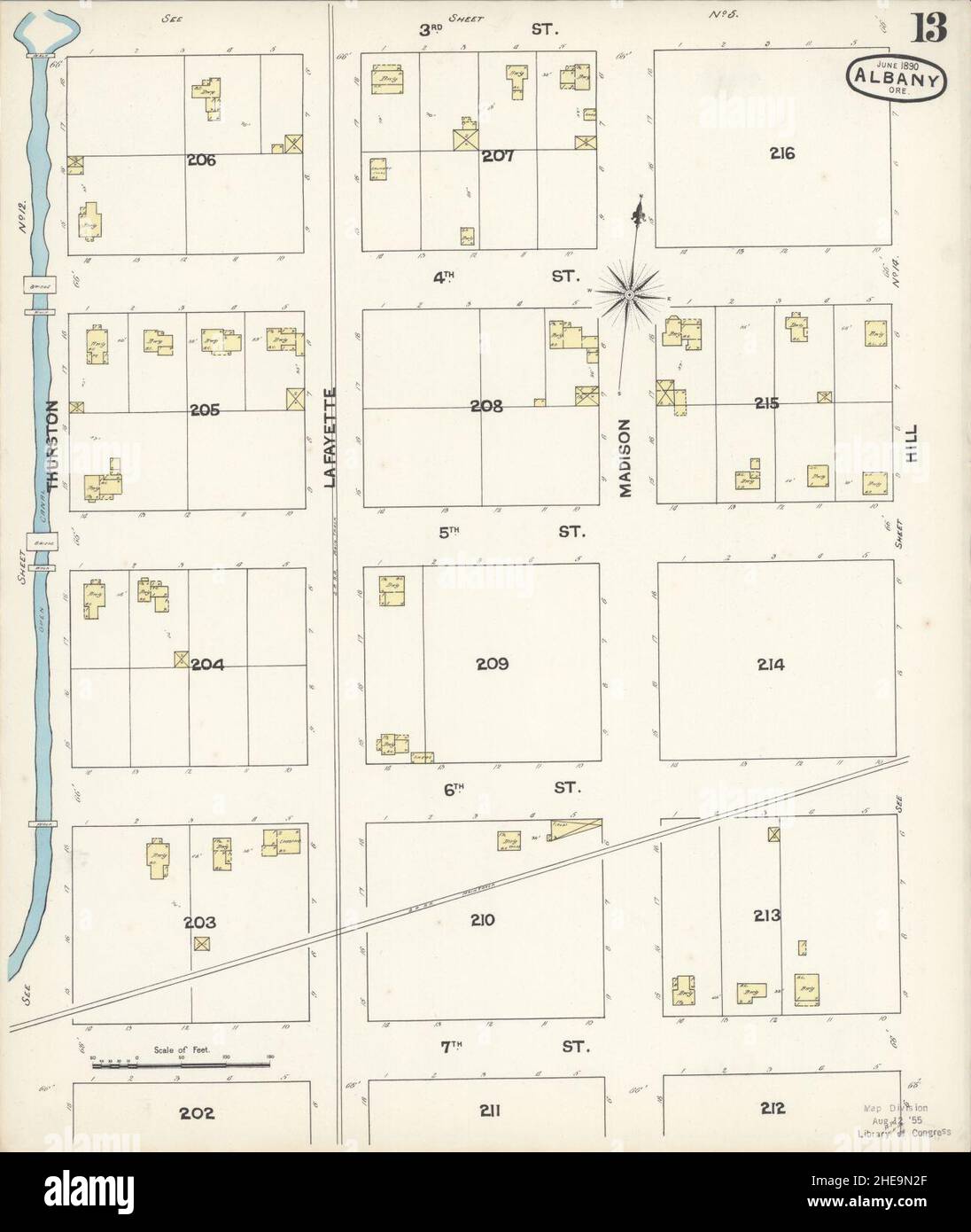Sanborn Fire Insurance Map from Albany, Linn County, Oregon Stock Photo ...