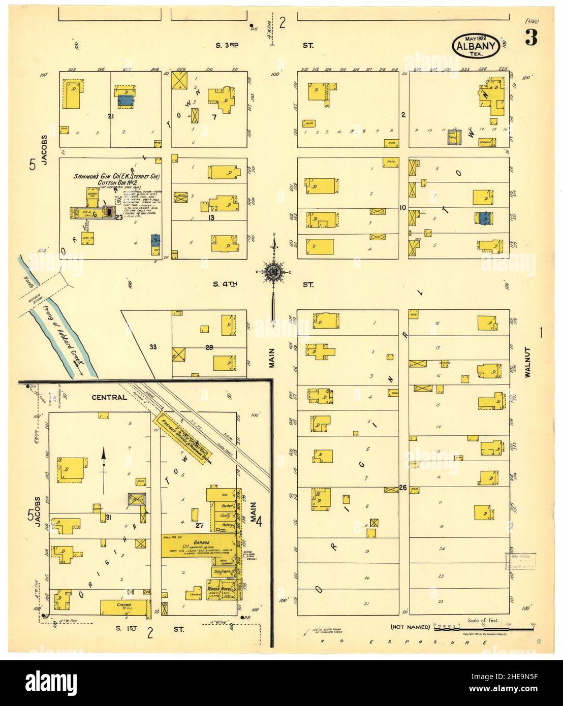 Sanborn Fire Insurance Map from Albany, Shackelford County, Texas Stock ...