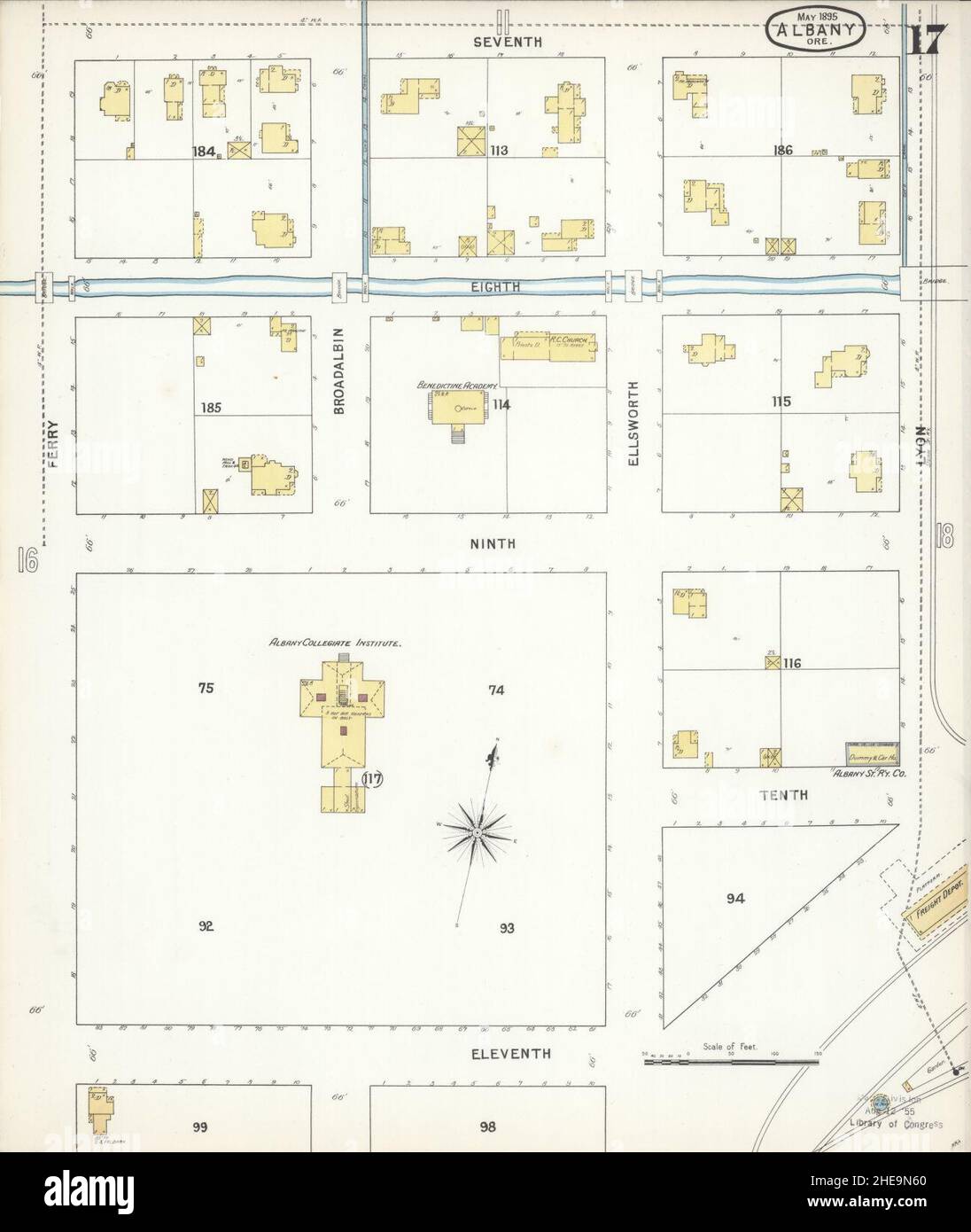 Sanborn Fire Insurance Map from Albany, Linn County, Oregon Stock Photo ...