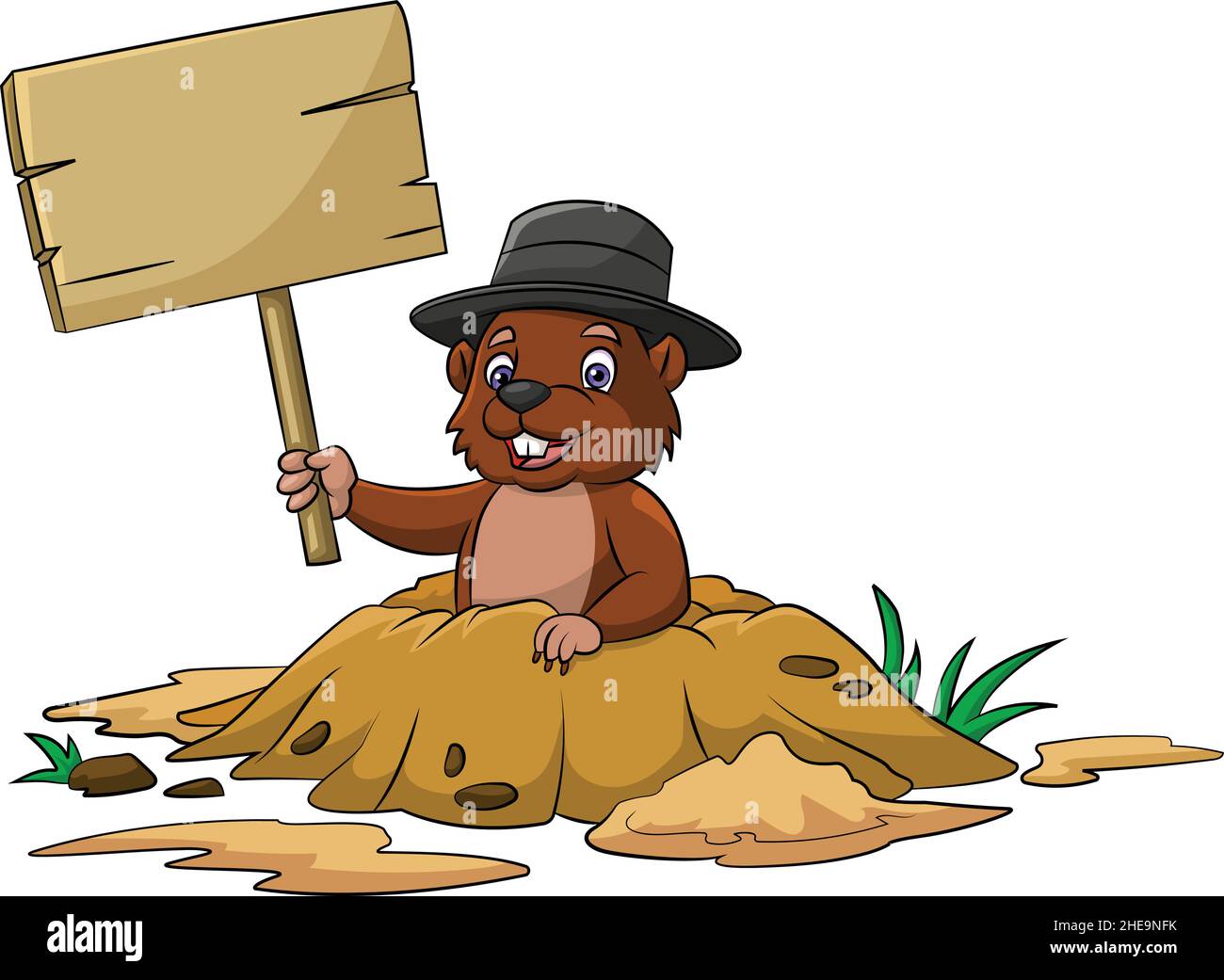 cartoon vector of a Groundhog Day themed illustration Stock Vector ...