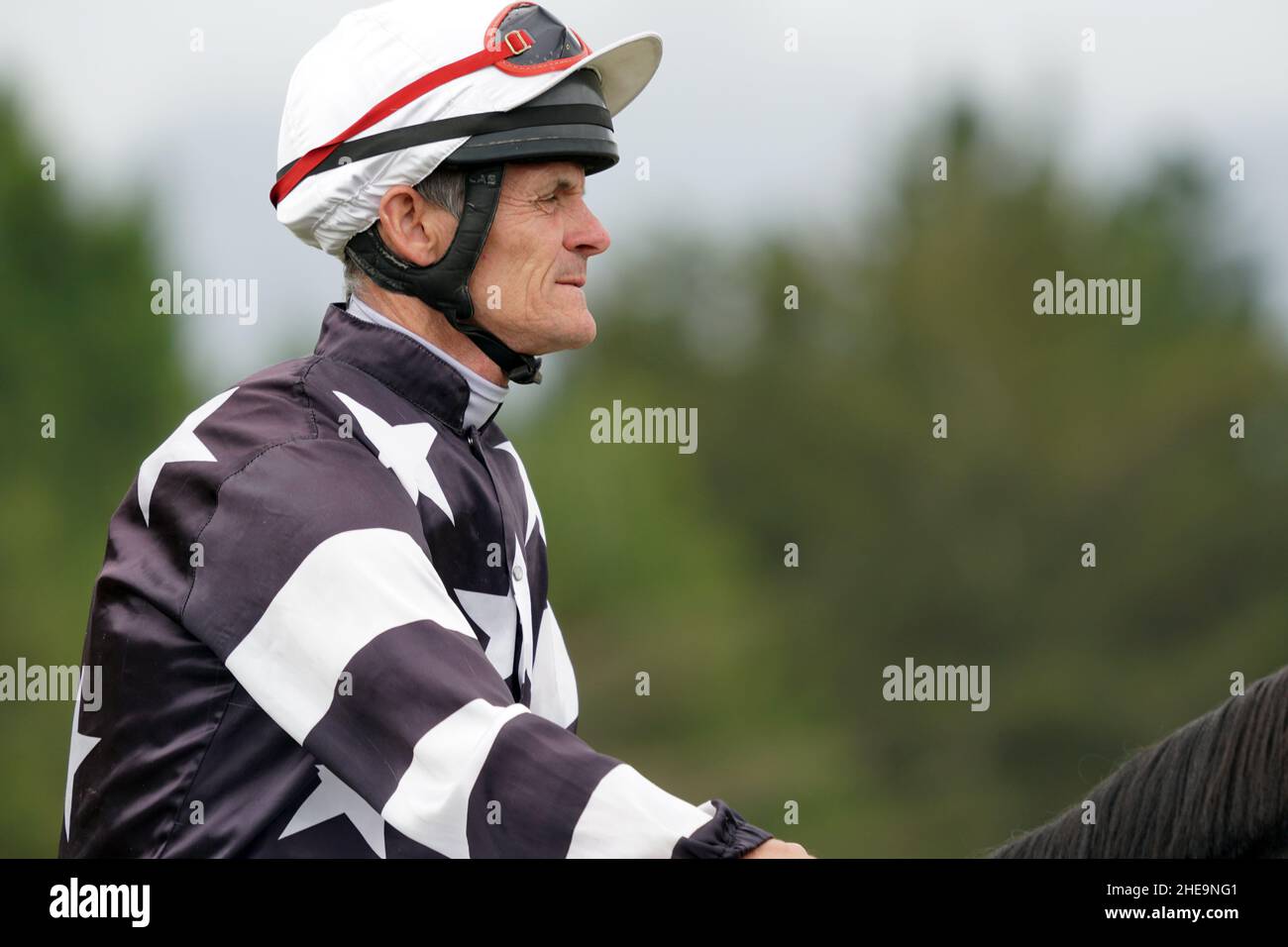KUMARA, NEW ZEALAND, JANUARY 8, 2022; Veteran jockey Terry Moseley ...