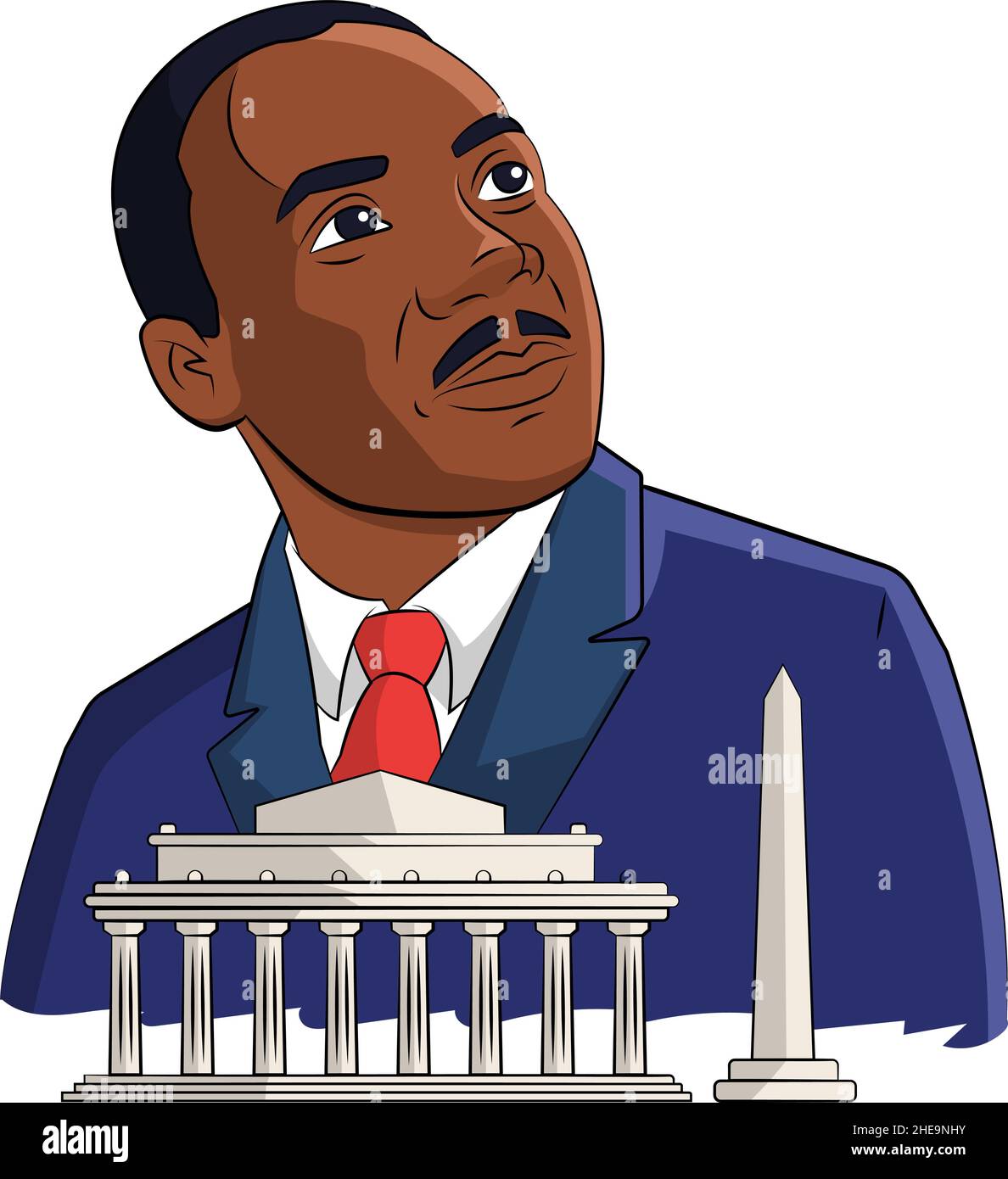 Cartoon vector of a MLK Day themed illustration Stock Vector Image ...