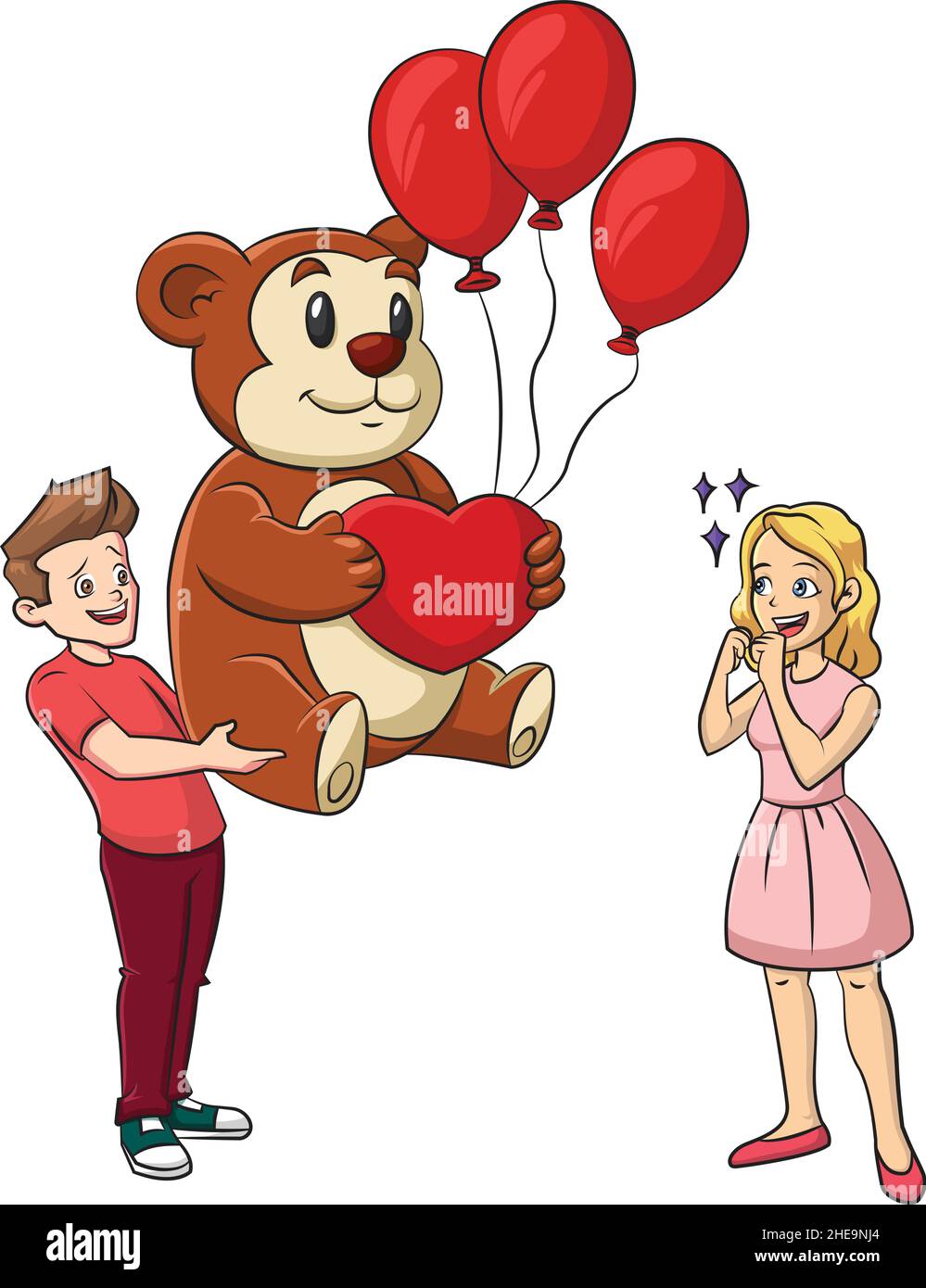 cartoon vector of a Valentines Day themed illustration Stock Vector ...
