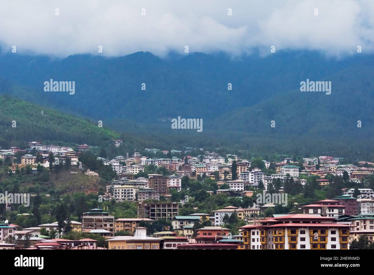 Cityscape of Thimphu in the mountain, Bhutan Stock Photo - Alamy