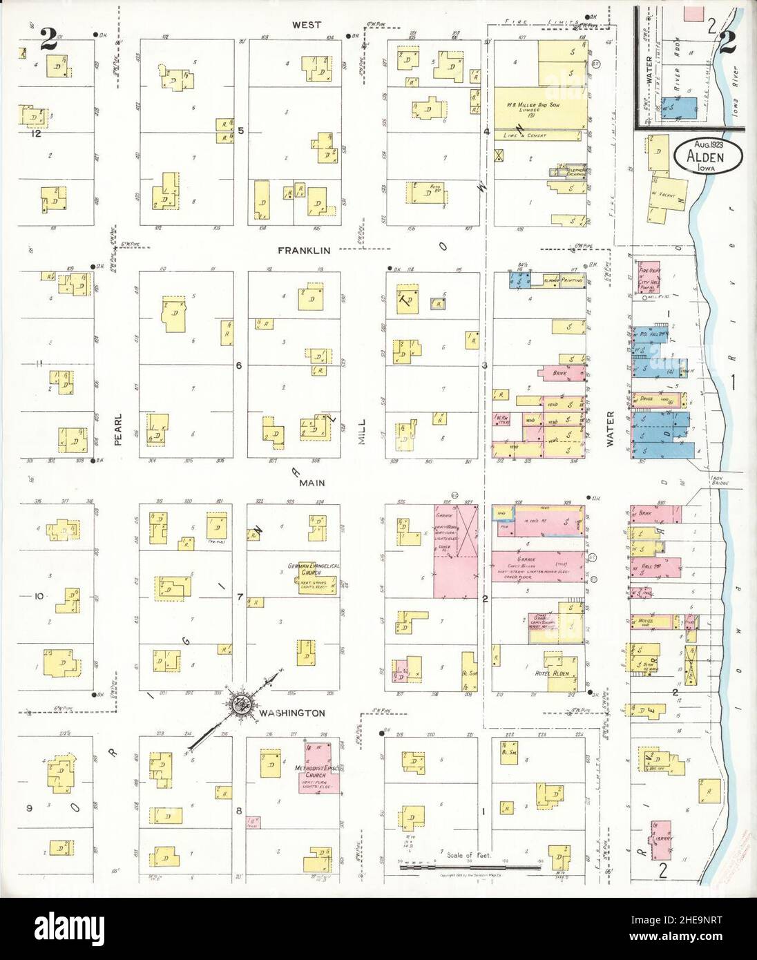 Sanborn Fire Insurance Map from Alden, Hardin County, Iowa Stock Photo ...