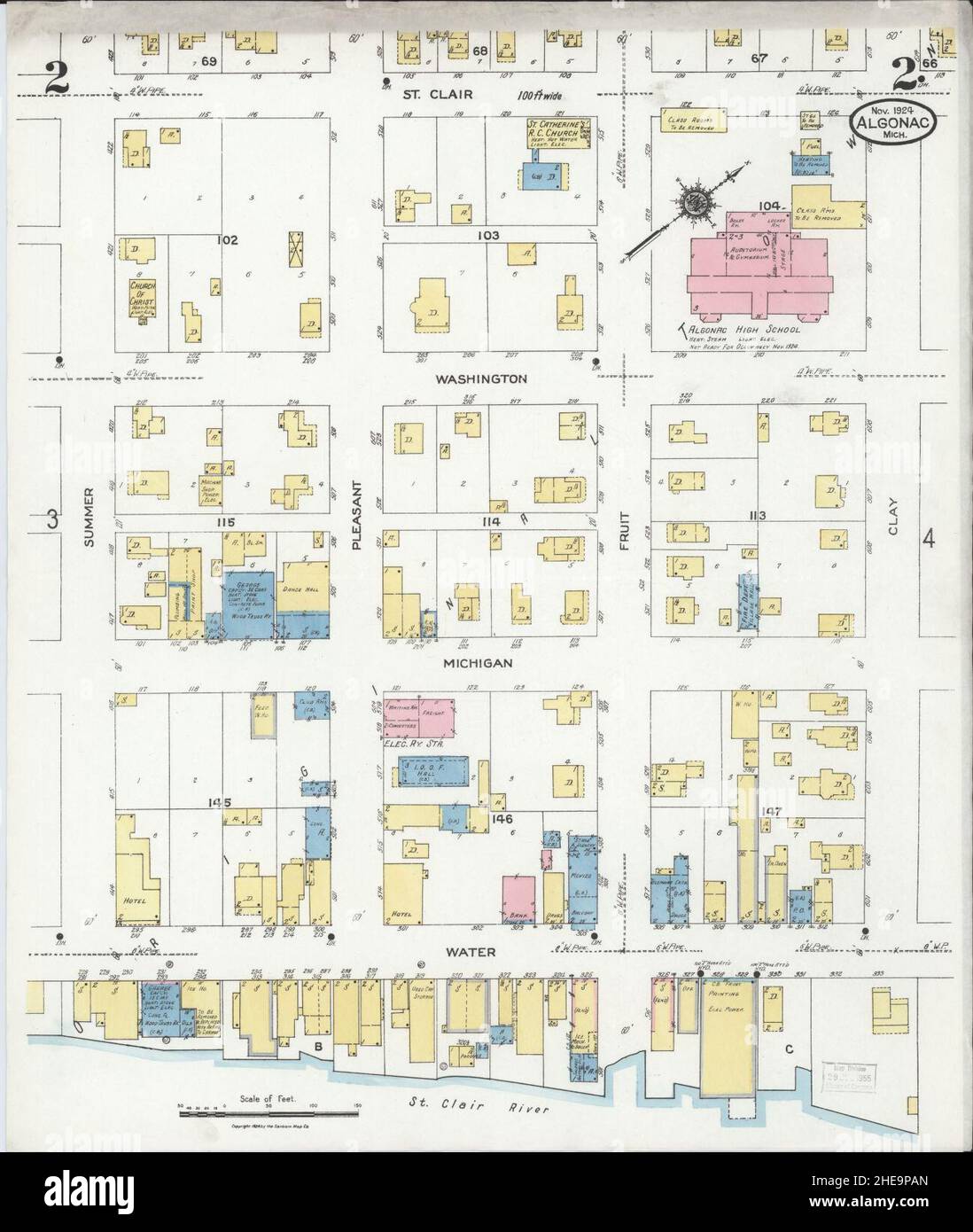 Sanborn Fire Insurance Map from Algonac, Saint Clair County, Michigan ...