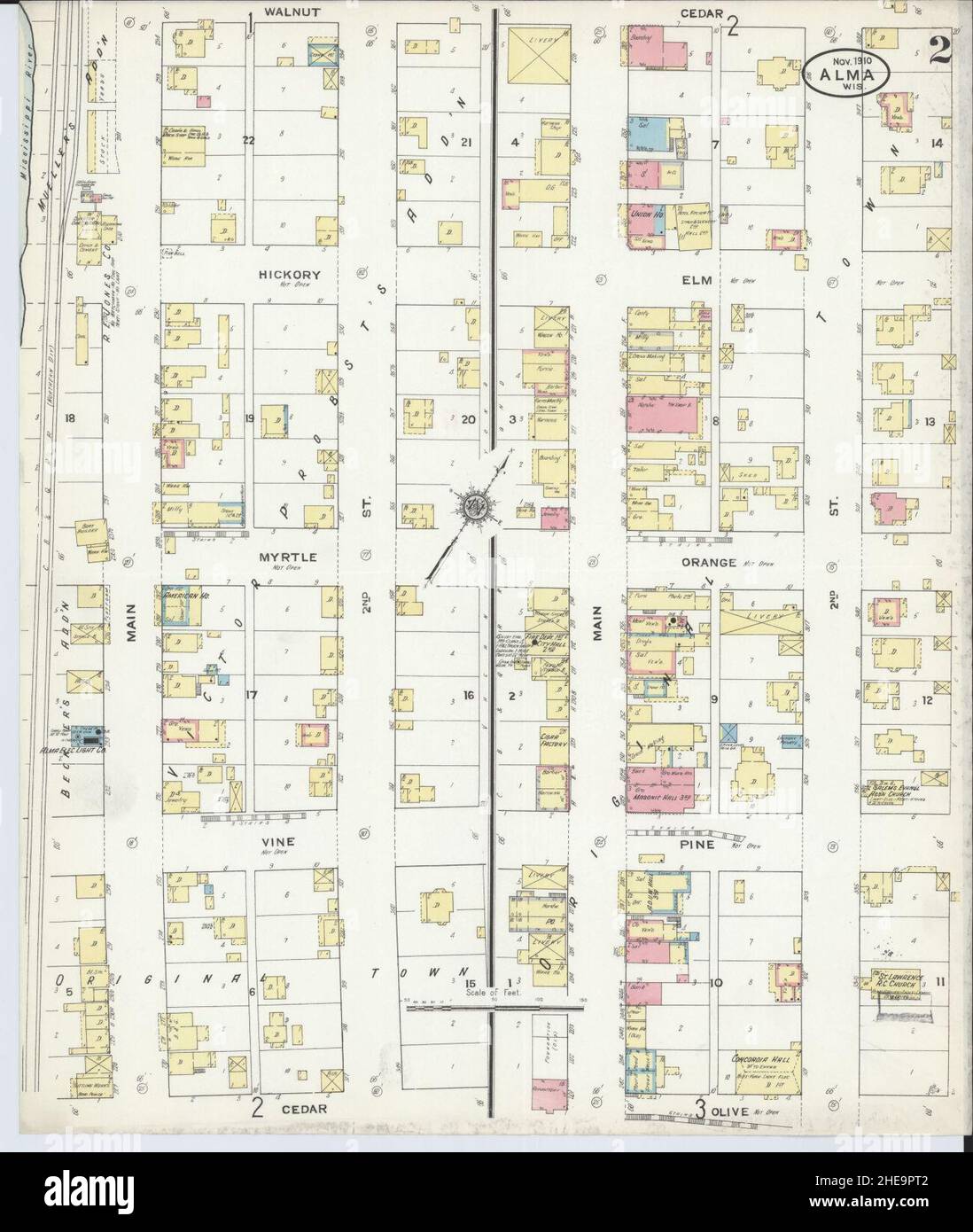 Sanborn Fire Insurance Map from Alma, Buffalo County, Wisconsin Stock ...