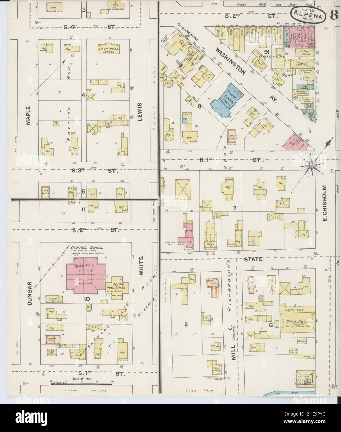 Alpena county map hi-res stock photography and images - Alamy