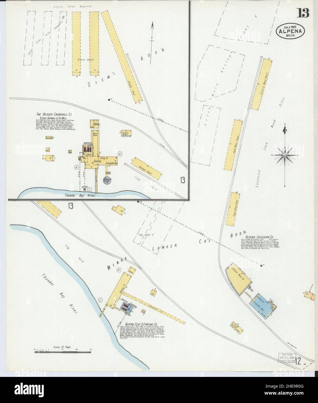 Alpena county map hi-res stock photography and images - Alamy