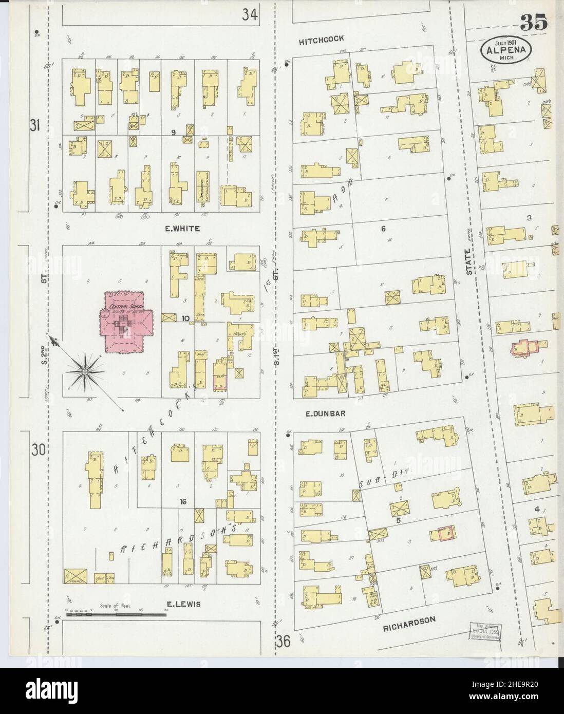 Alpena county map hi-res stock photography and images - Alamy