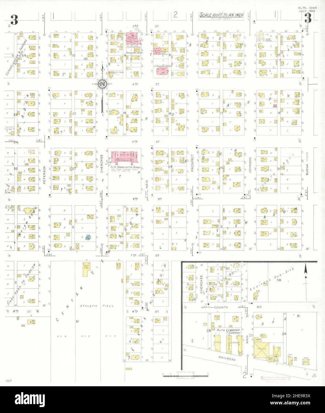 Sanborn Fire Insurance Map from Alta, Buena Vesta County, Iowa Stock ...