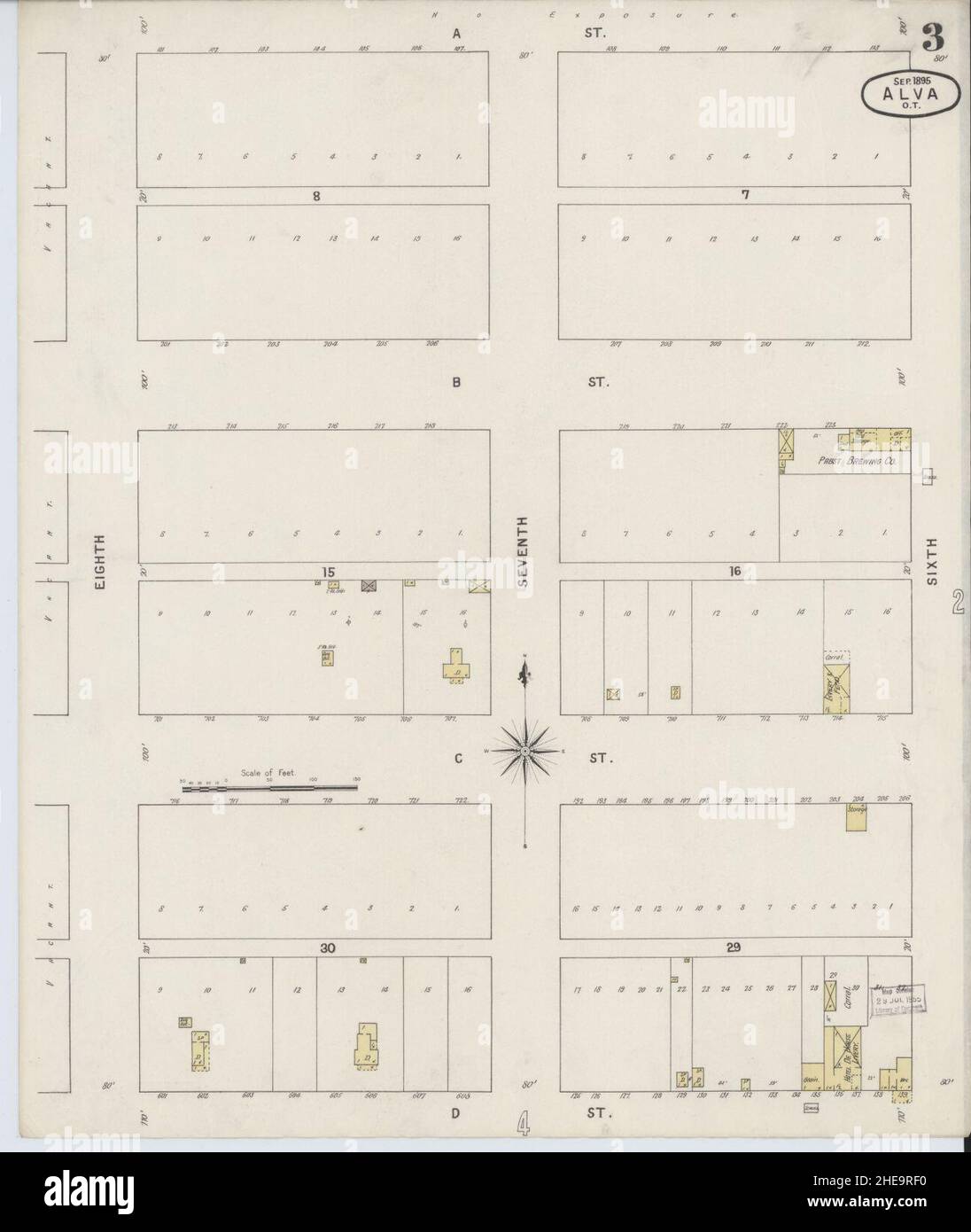 Sanborn Fire Insurance Map from Alva, Woods County, Oklahoma Stock ...