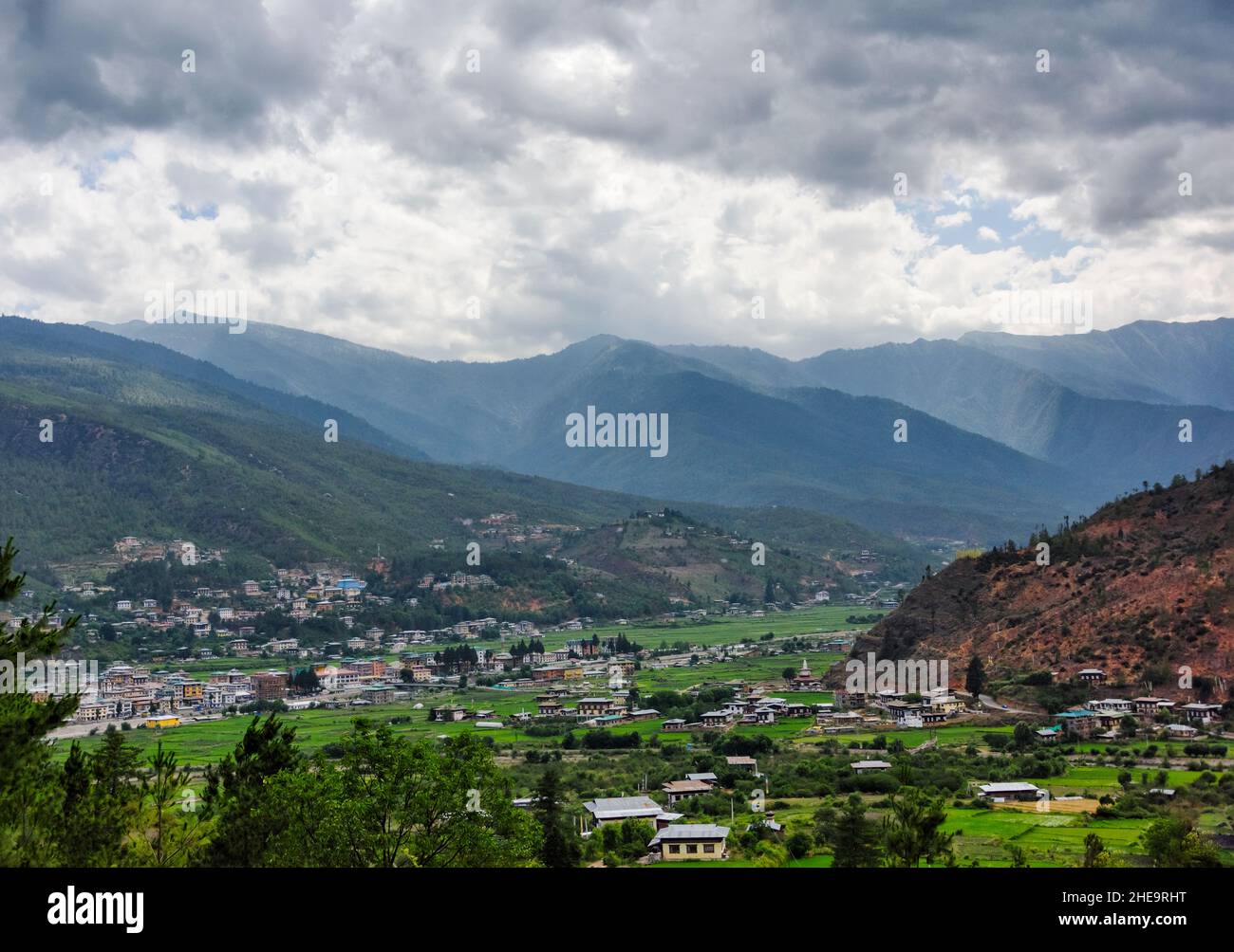 Cityscape of Paro in the Himalayas, Paro, Bhutan Stock Photo - Alamy