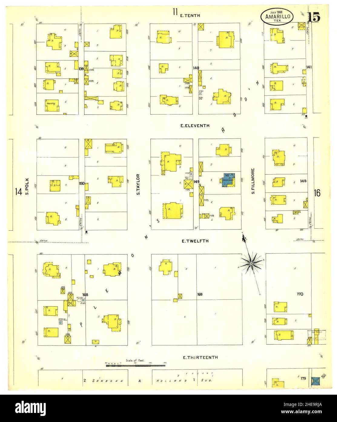 Sanborn Fire Insurance Map from Amarillo, Potter County, Texas Stock ...