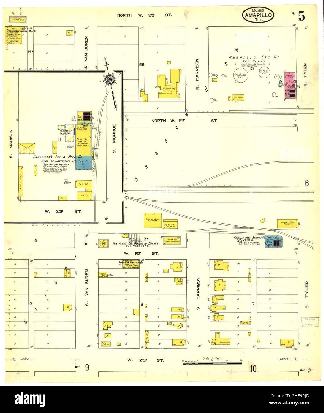 Sanborn Fire Insurance Map from Amarillo, Potter County, Texas Stock ...