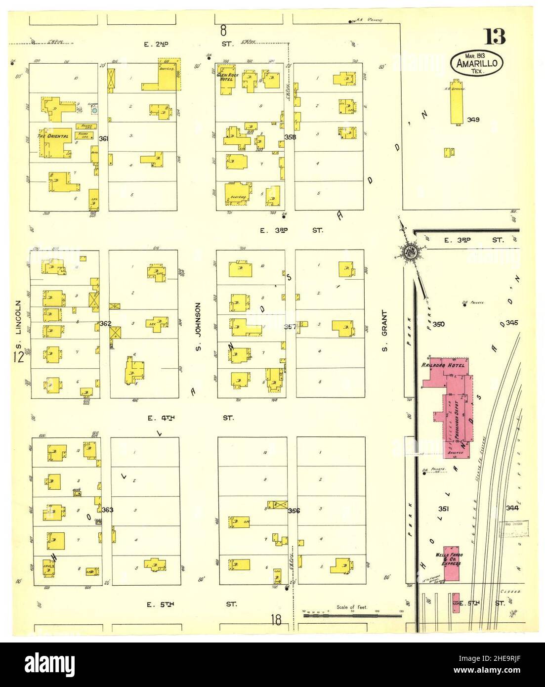 Sanborn Fire Insurance Map from Amarillo, Potter County, Texas Stock ...