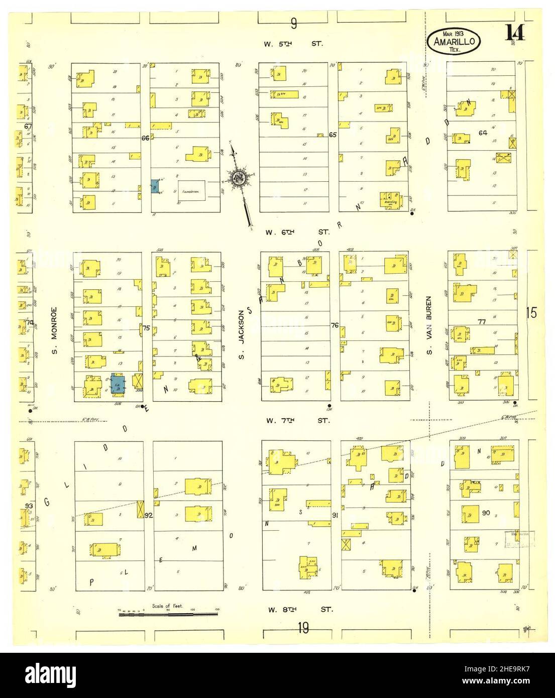 Sanborn Fire Insurance Map from Amarillo, Potter County, Texas Stock ...