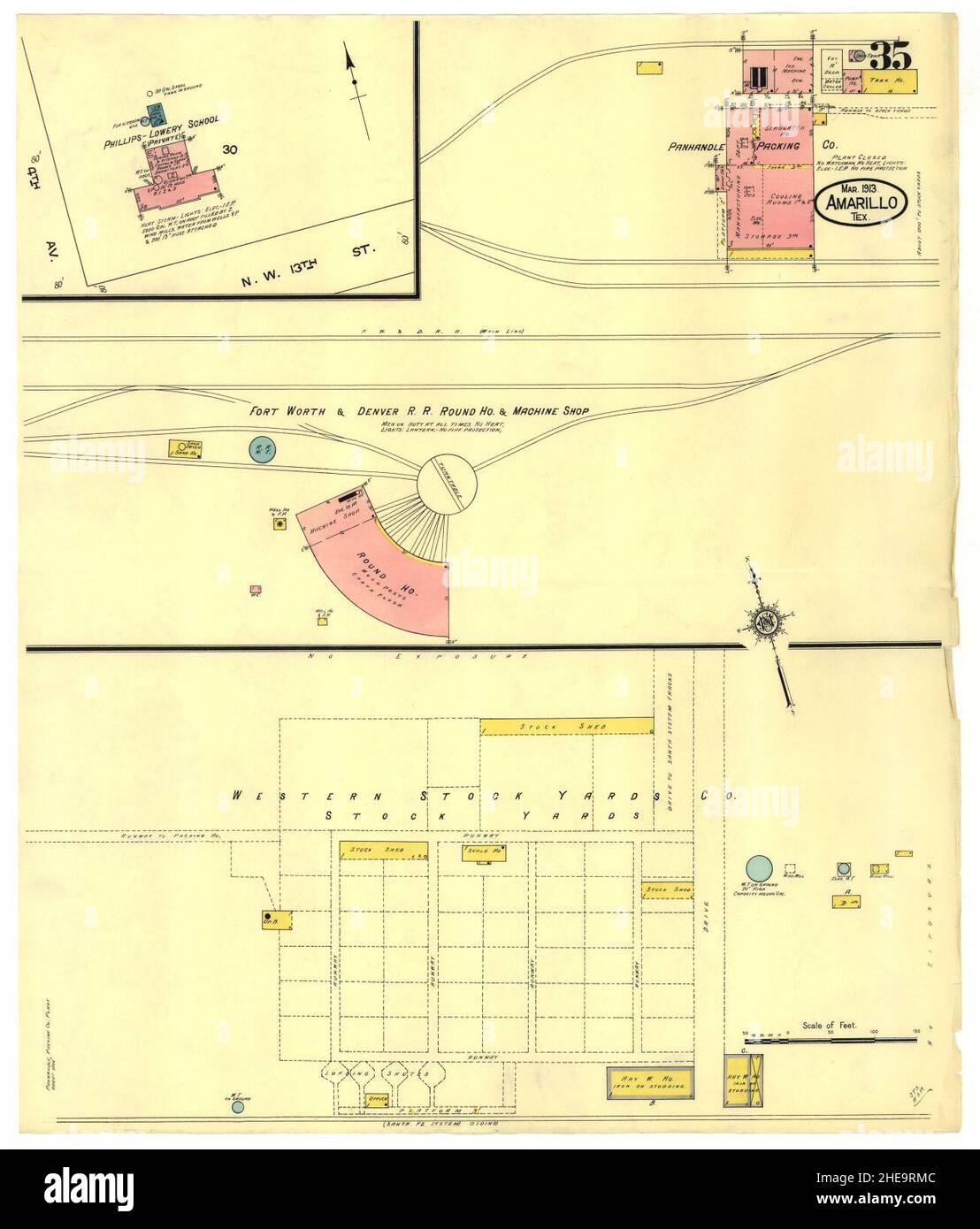 Sanborn Fire Insurance Map from Amarillo, Potter County, Texas Stock ...