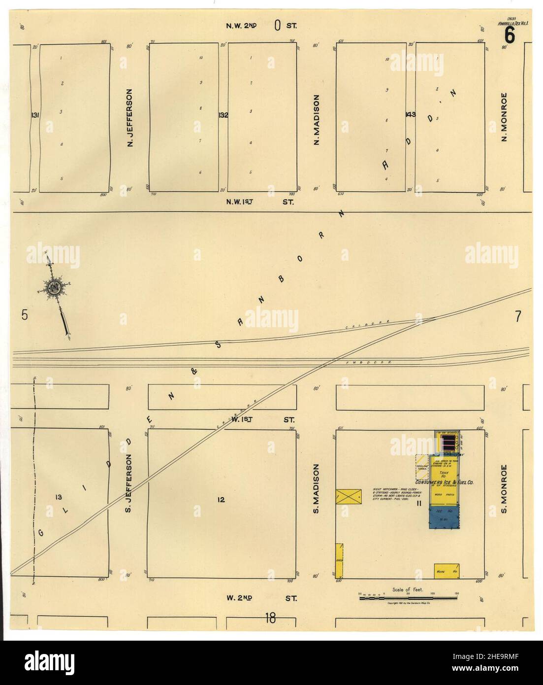 Sanborn Fire Insurance Map from Amarillo, Potter County, Texas Stock ...