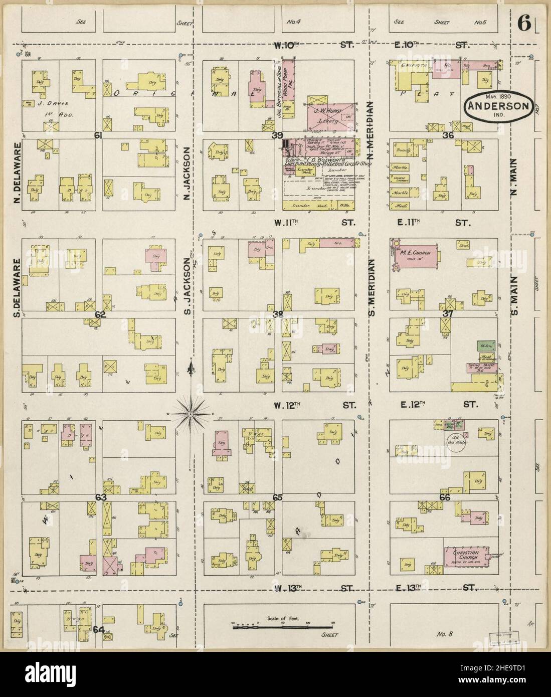 Map of anderson indiana hi-res stock photography and images - Alamy