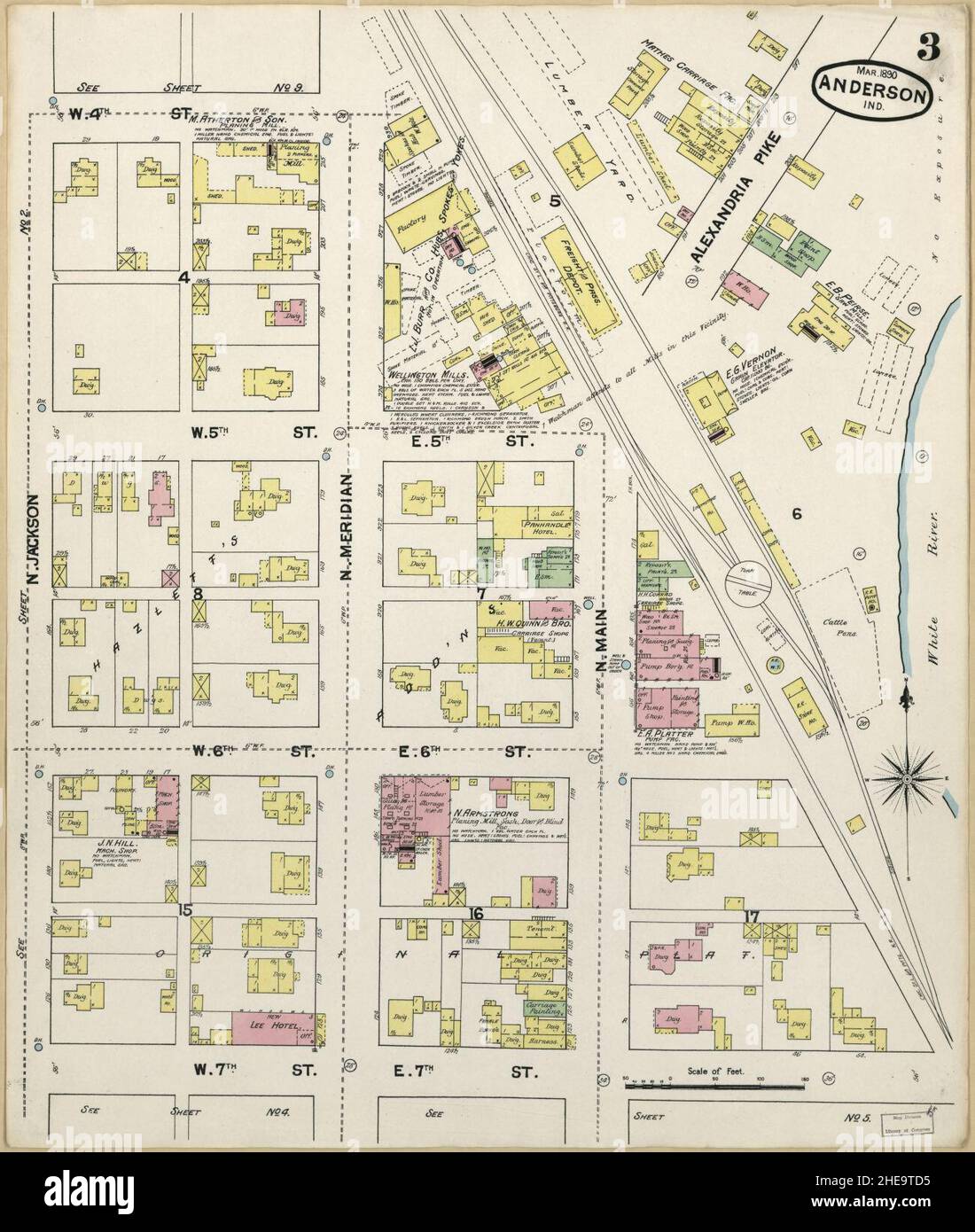 Sanborn Fire Insurance Map from Anderson, Madison County, Indiana Stock ...
