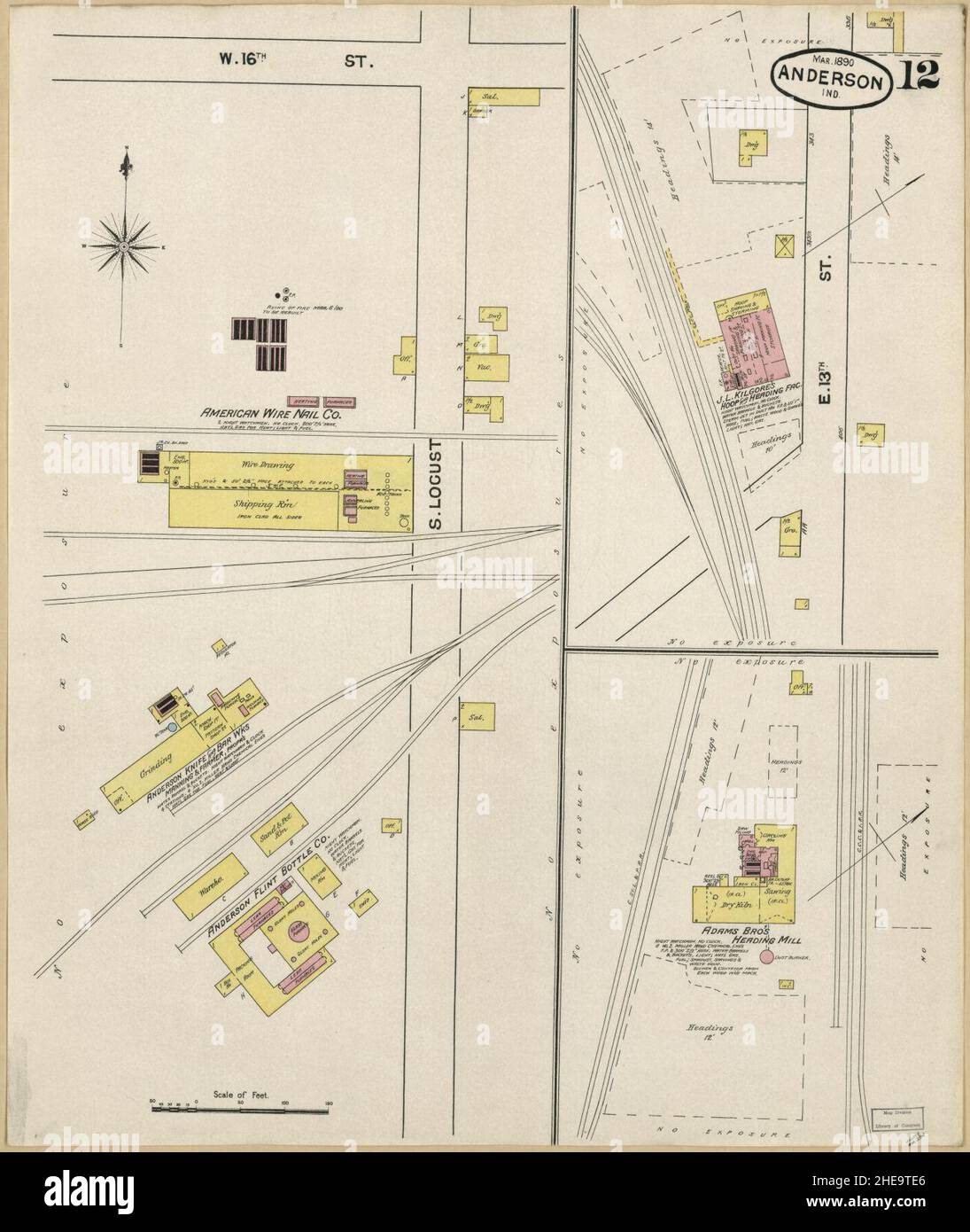 Sanborn Fire Insurance Map from Anderson, Madison County, Indiana Stock ...