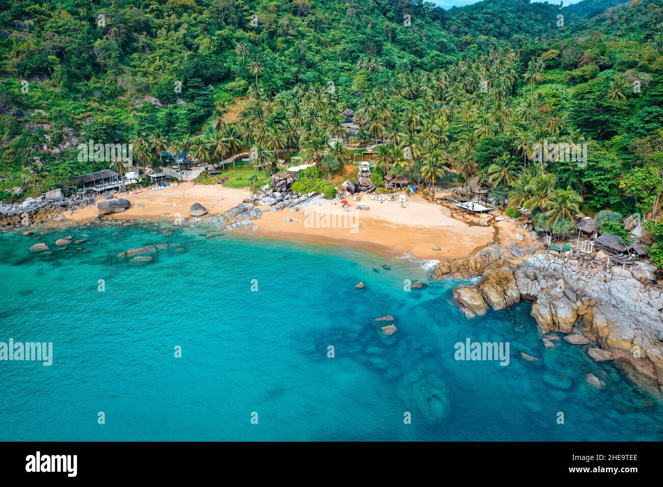 Nui Beach Black Rock viewpoint in Phuket, Thailand Stock Photo - Alamy