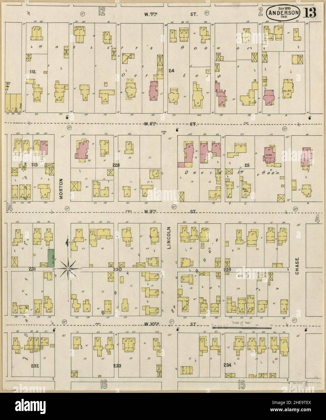 Sanborn Fire Insurance Map from Anderson, Madison County, Indiana Stock ...