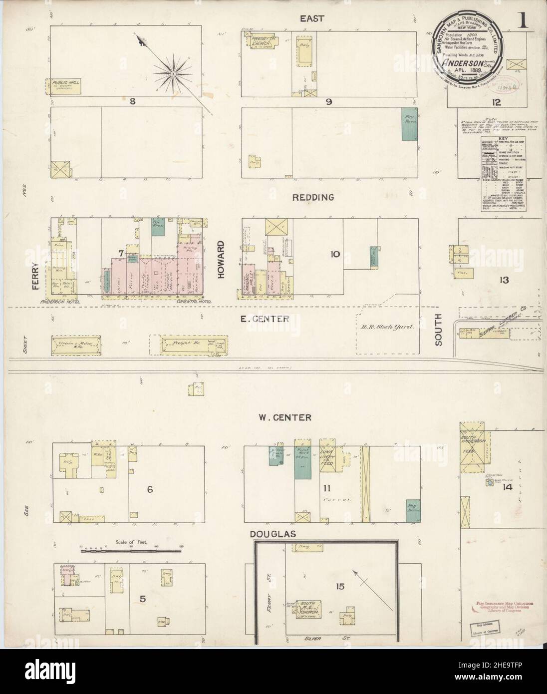Map of anderson california hi-res stock photography and images - Alamy