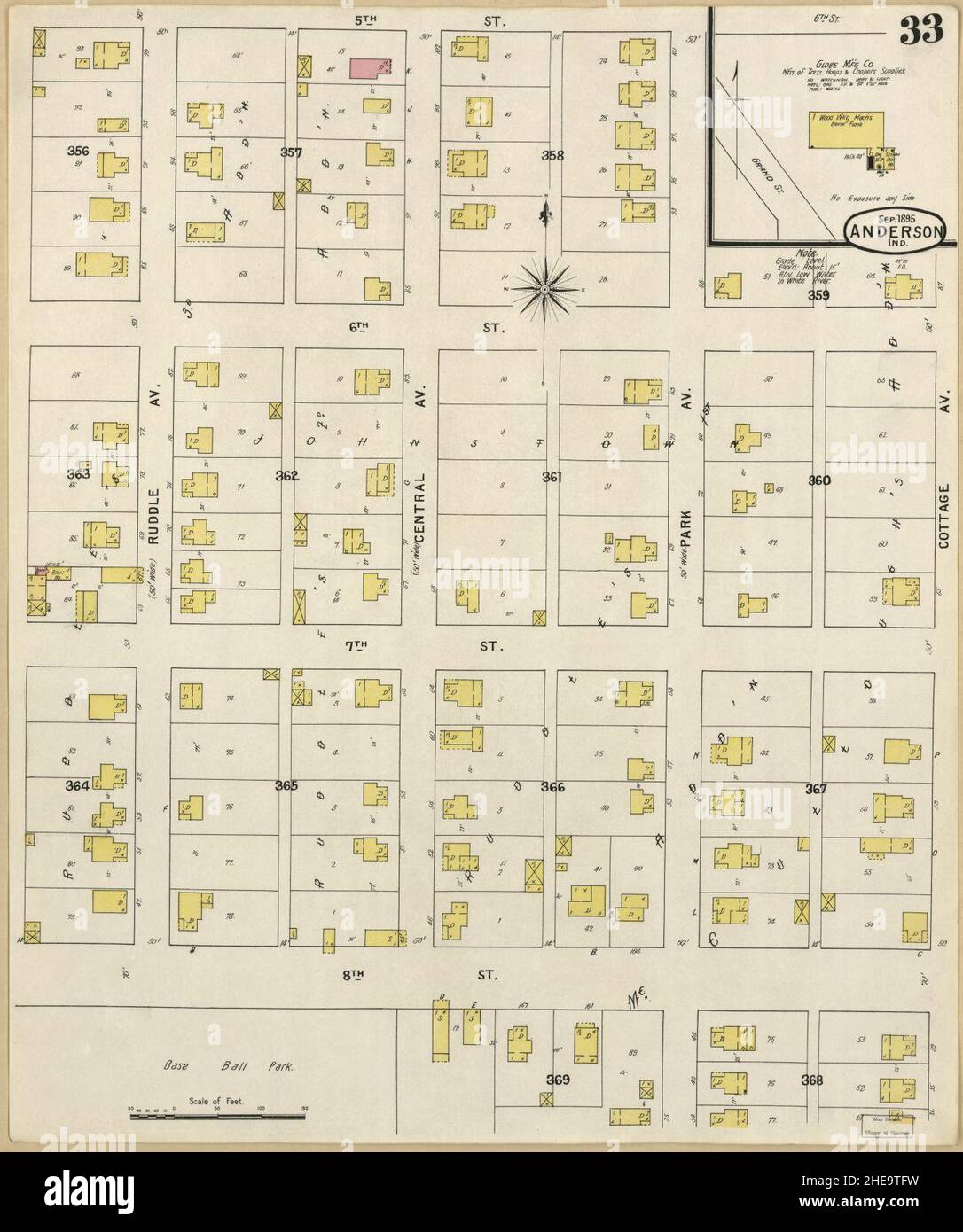 Sanborn Fire Insurance Map from Anderson, Madison County, Indiana Stock ...
