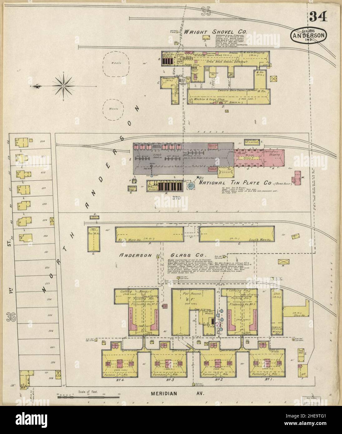 Map of anderson indiana hi-res stock photography and images - Alamy