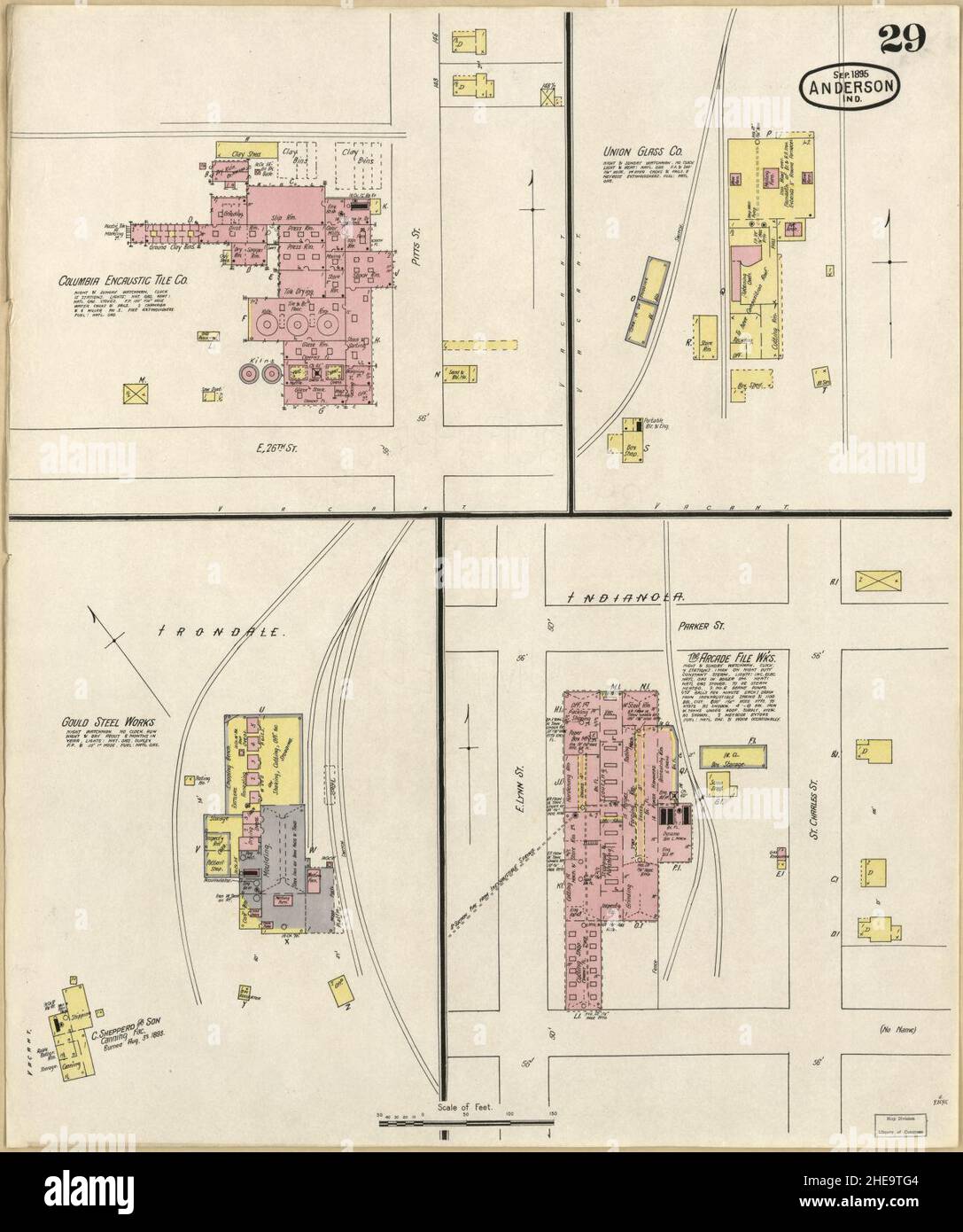 Sanborn Fire Insurance Map from Anderson, Madison County, Indiana Stock ...