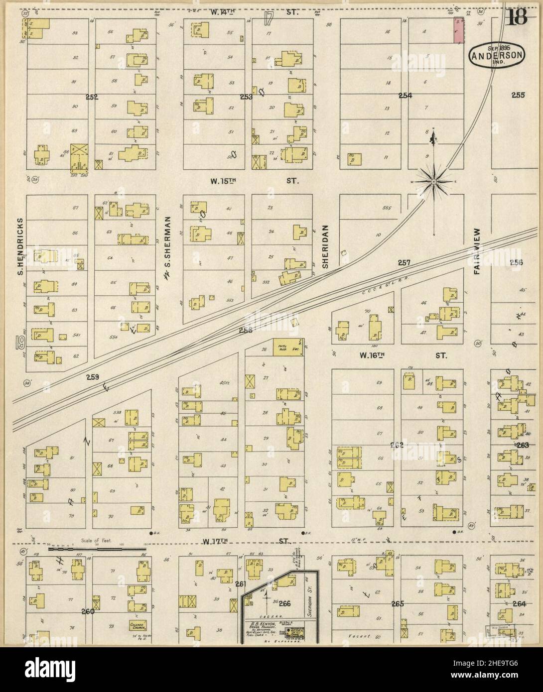 Sanborn Fire Insurance Map from Anderson, Madison County, Indiana Stock ...