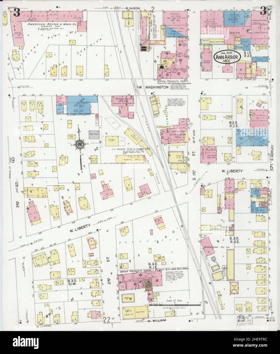 Vintage map of ann arbor michigan hi-res stock photography and images ...