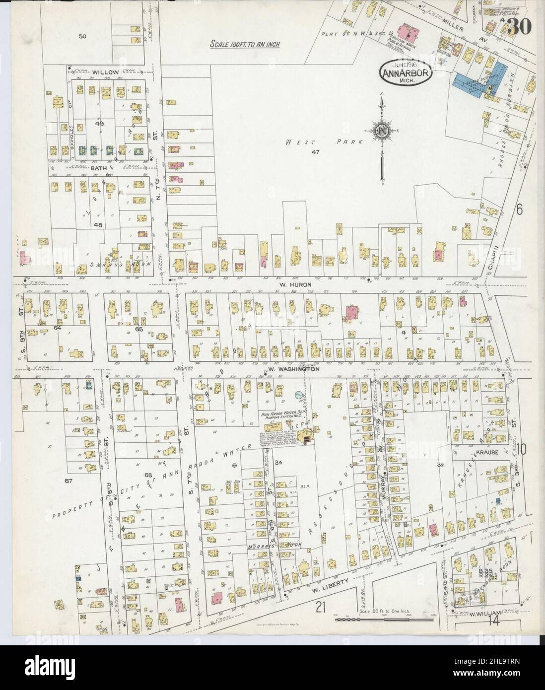 Vintage map of ann arbor hi-res stock photography and images - Alamy