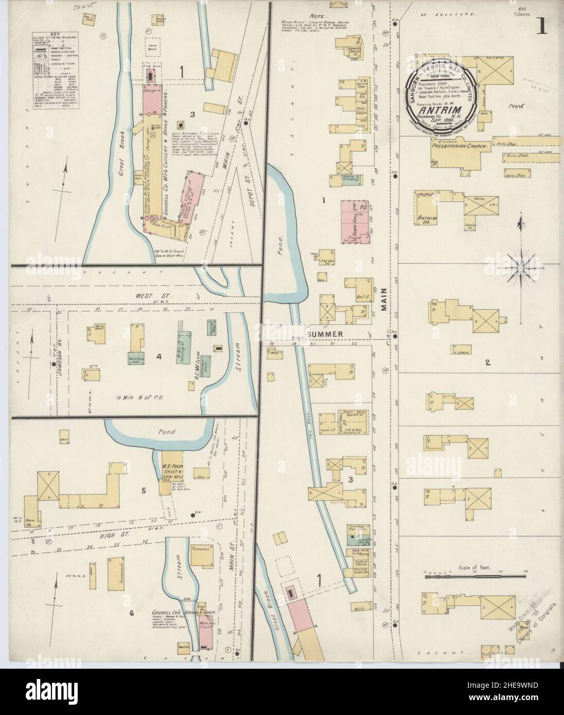 Sanborn Fire Insurance Map from Antrim, Hillsborough County, New ...