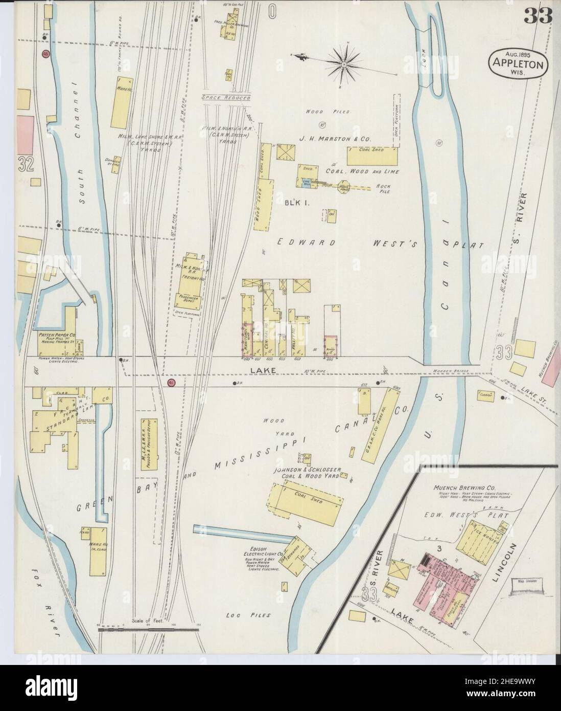 Appleton wisconsin map hi-res stock photography and images - Alamy