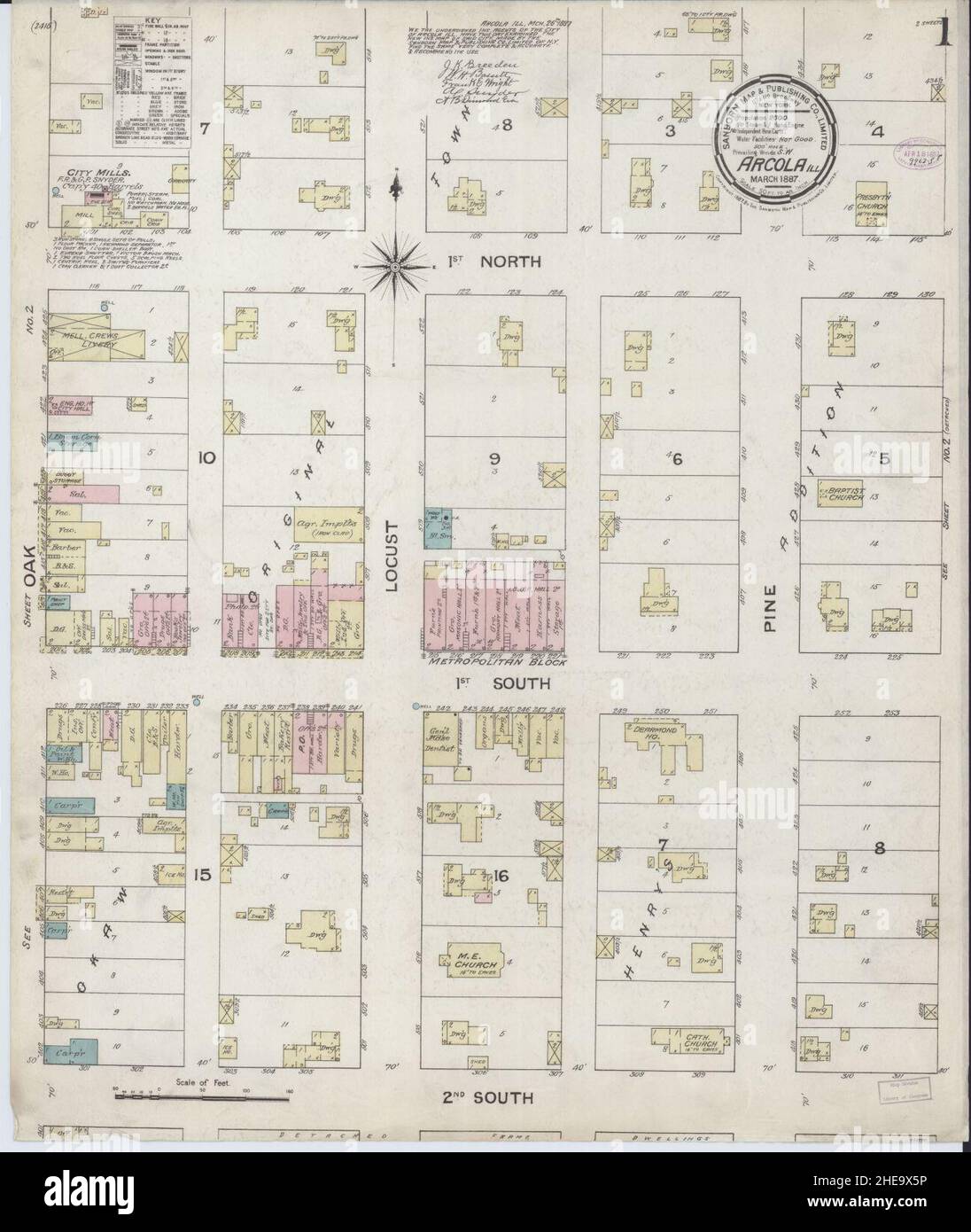 Map of arcola hi-res stock photography and images - Alamy