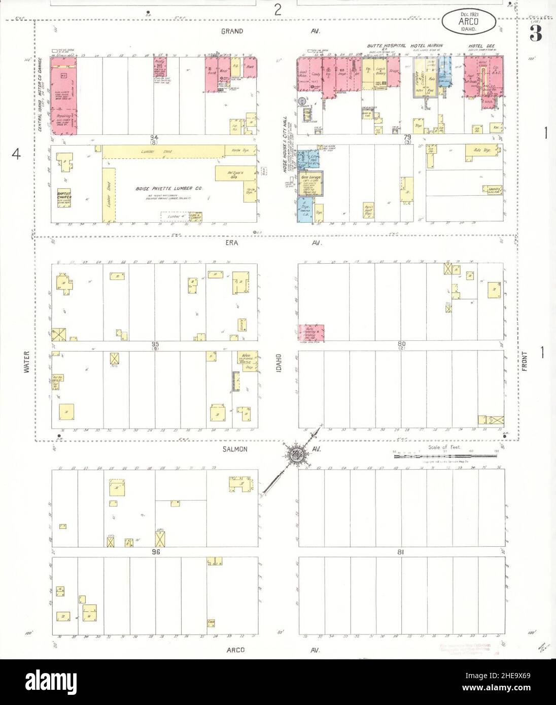 Sanborn Fire Insurance Map from Arco, Butte County, Idaho Stock Photo ...