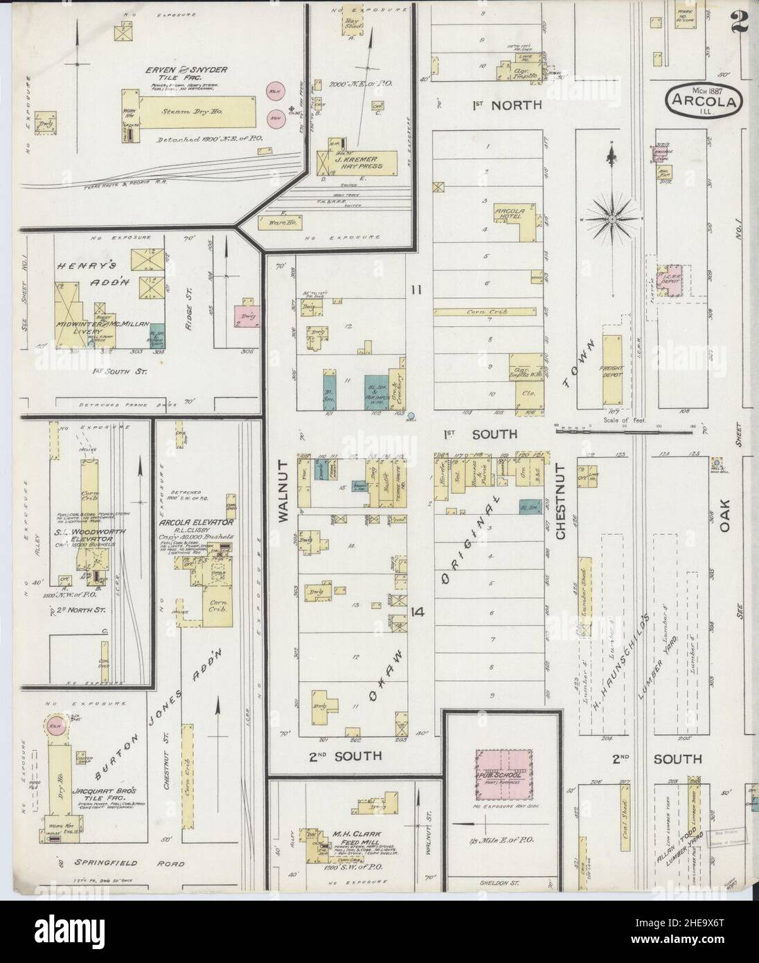 Map of arcola hi-res stock photography and images - Alamy
