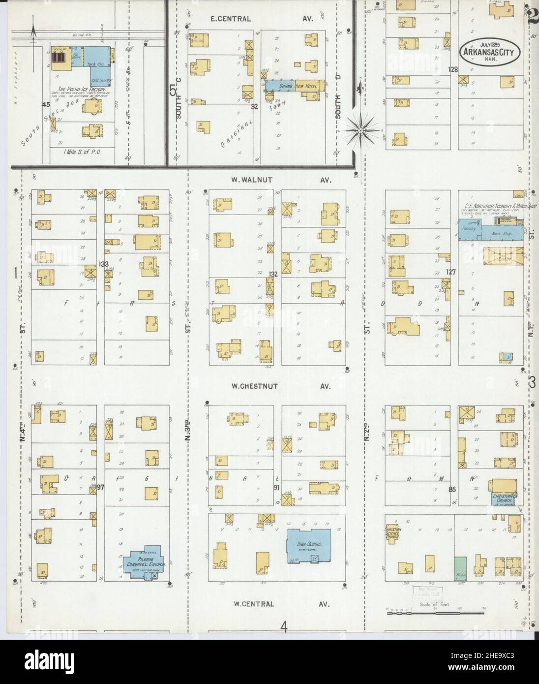 Cowley county map hi-res stock photography and images - Alamy