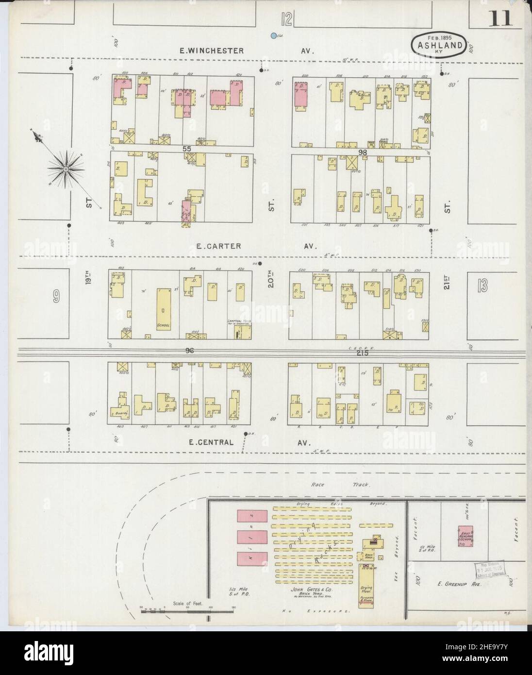 Sanborn Fire Insurance Map from Ashland, Boyd County, Kentucky Stock ...