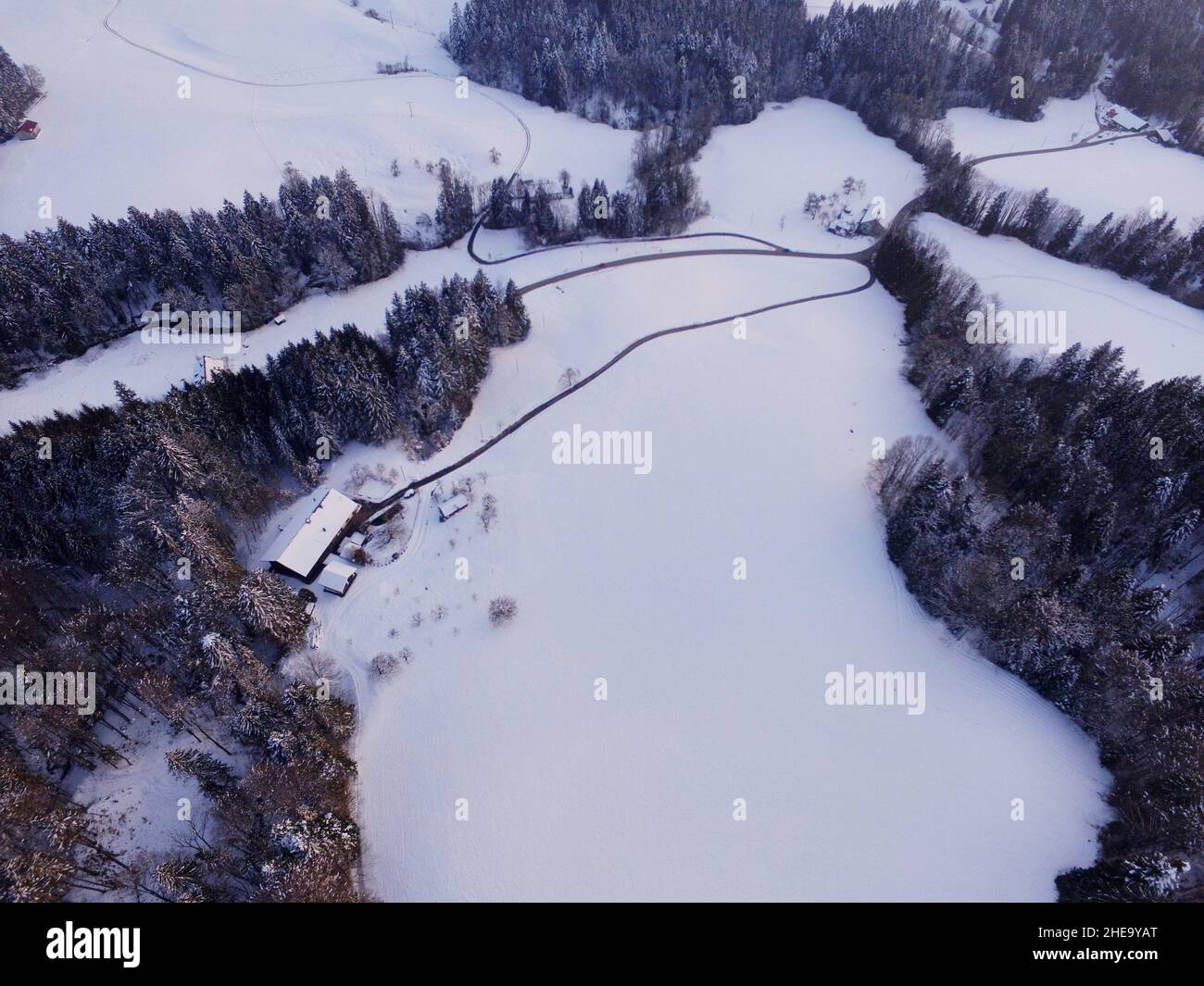 Winter landscape aerial Stock Photo - Alamy