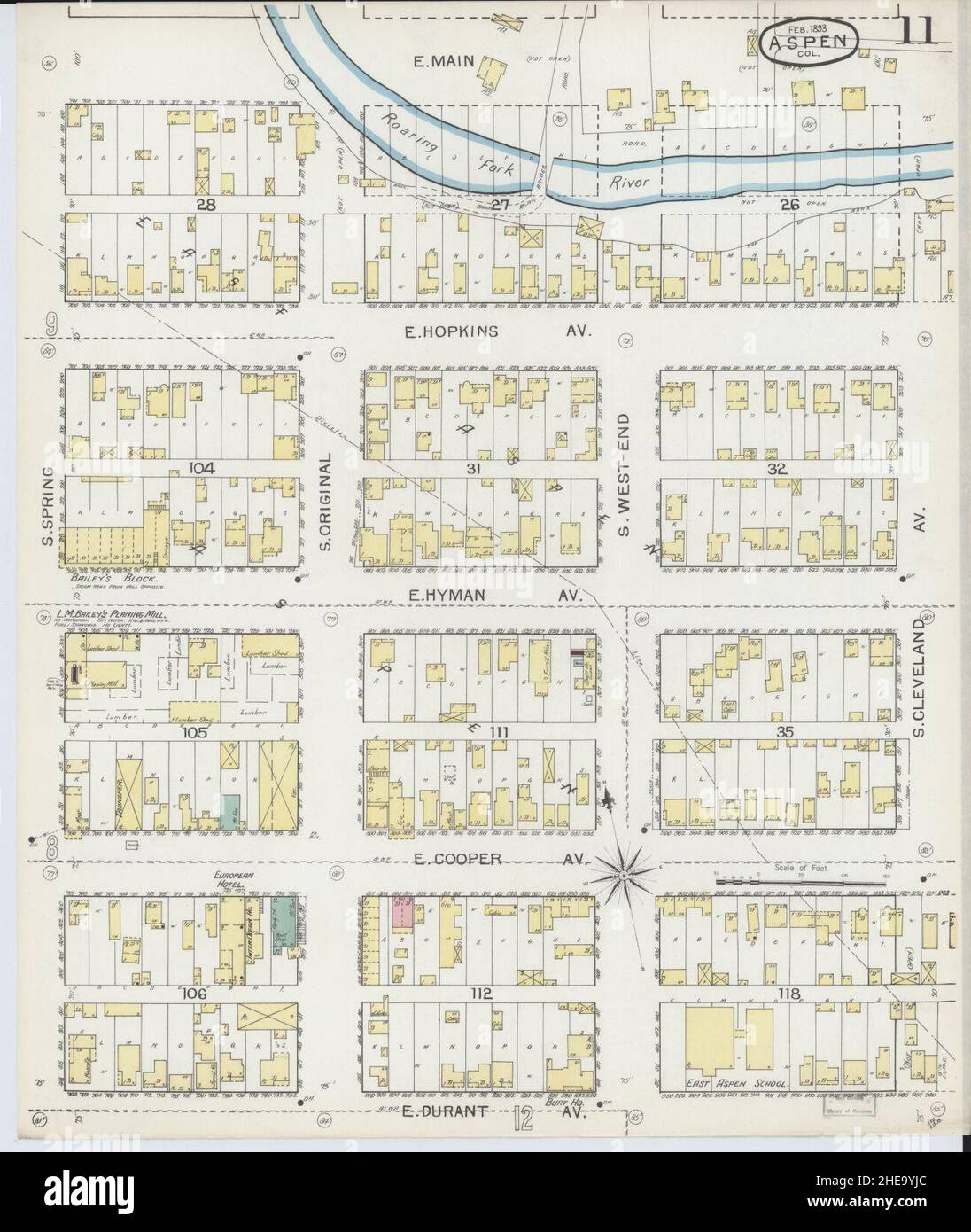 Sanborn Fire Insurance Map from Aspen, Pitkin County, Colorado Stock ...