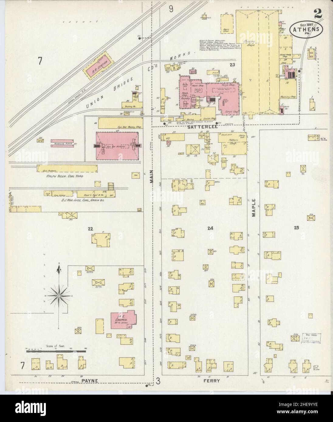 Athens pennsylvania map hi-res stock photography and images - Alamy