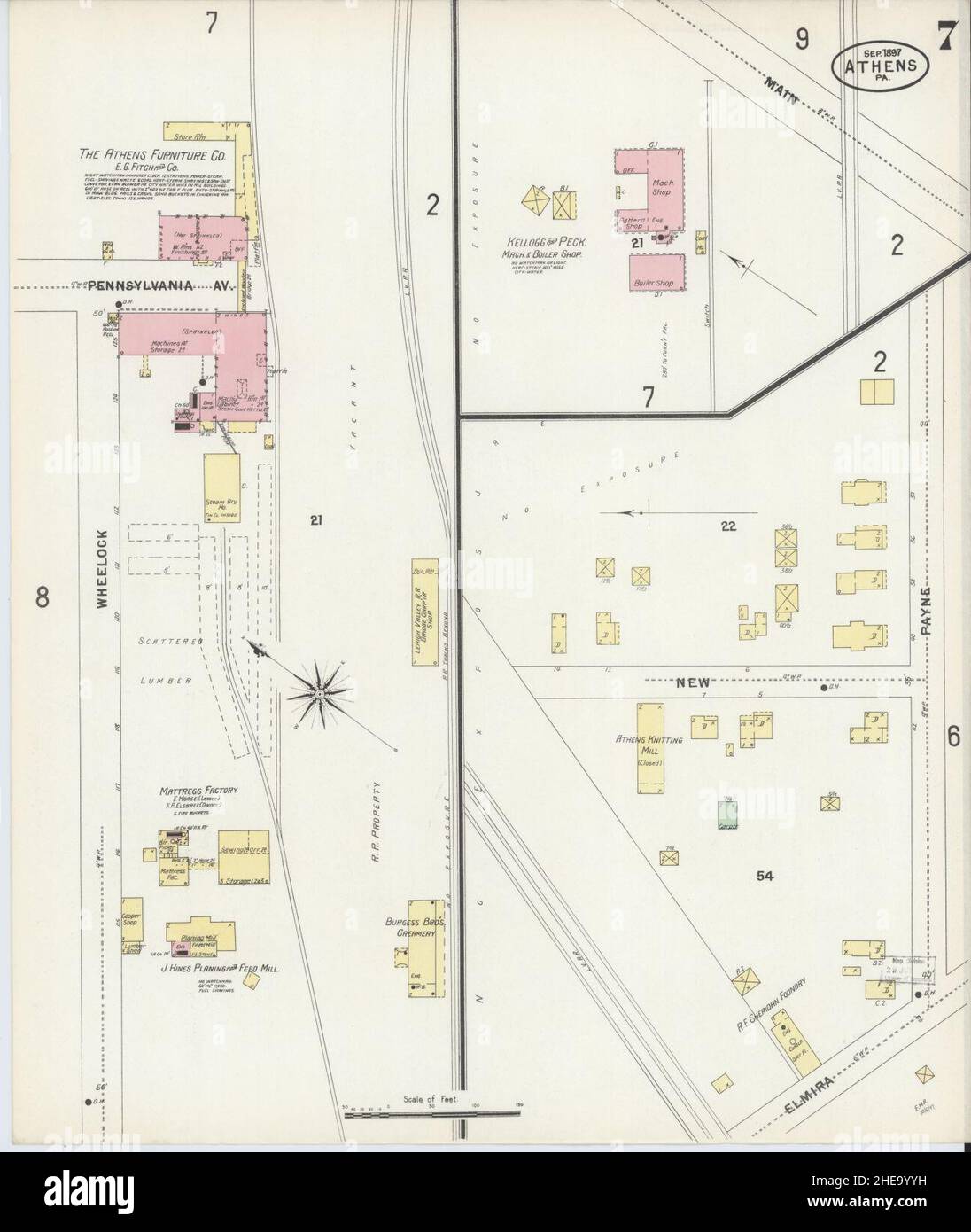 Athens pennsylvania map hi-res stock photography and images - Alamy