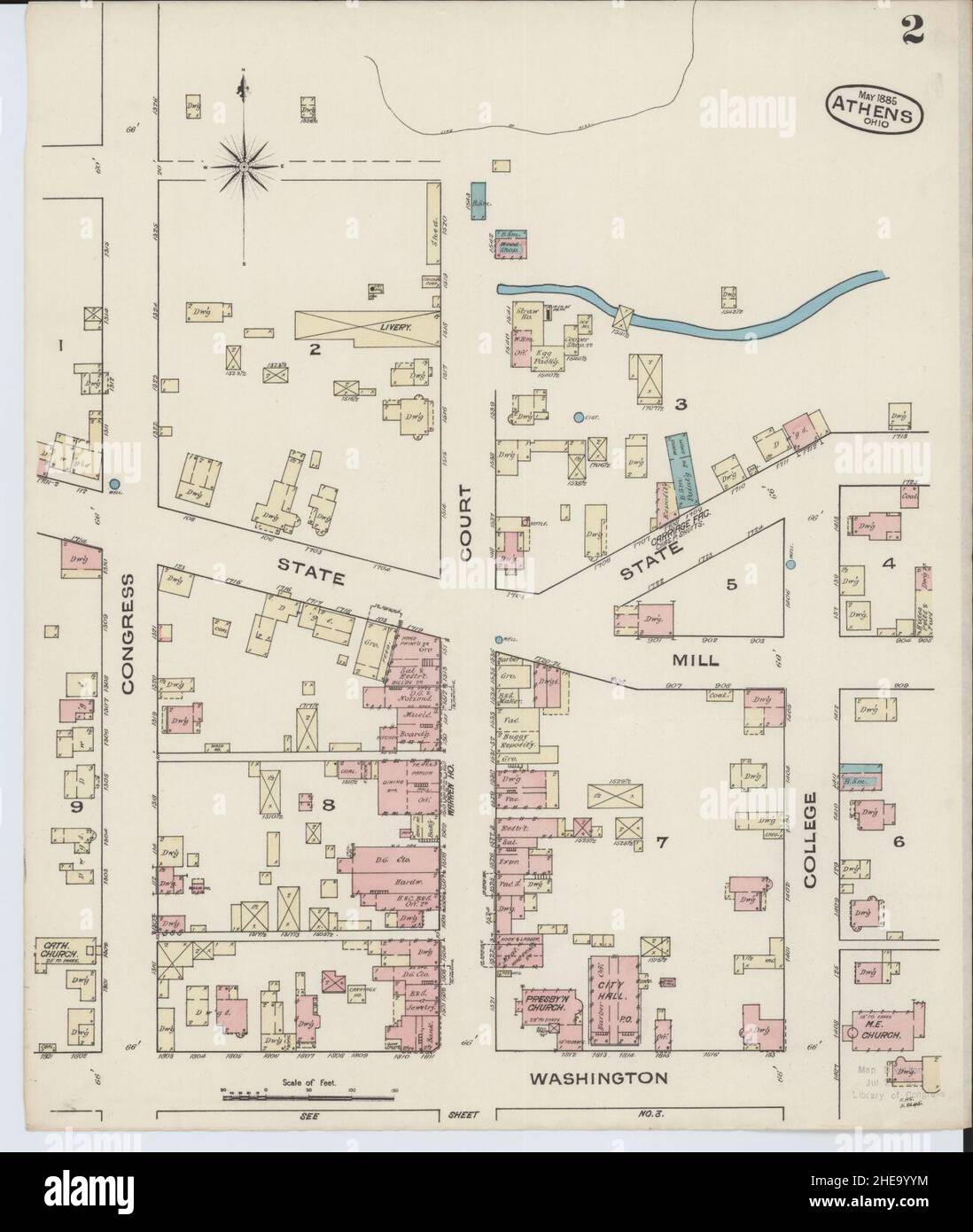 Map of athens ohio hi-res stock photography and images - Alamy